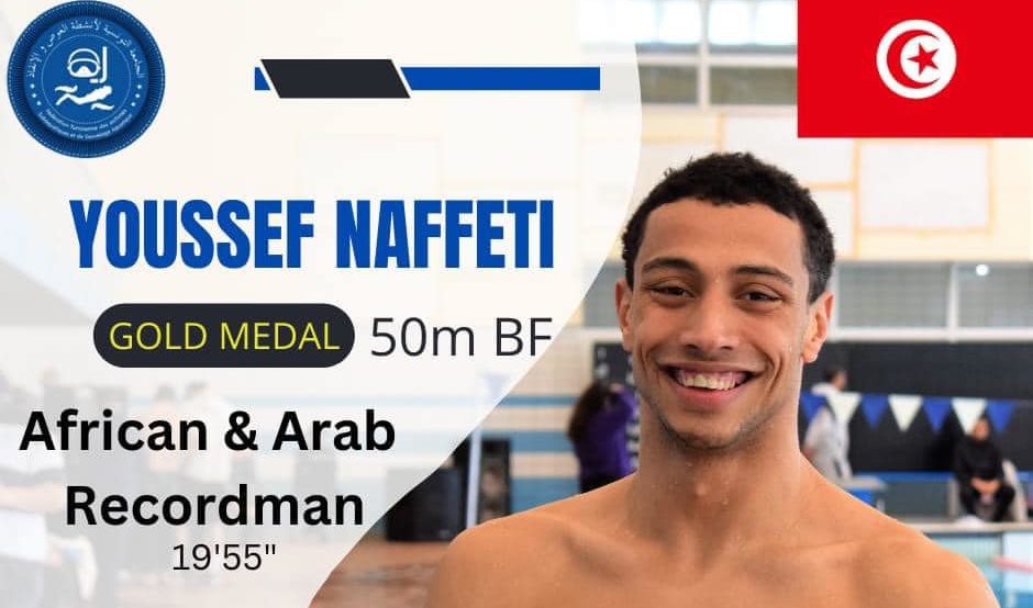 Nouveau record arabe et africain : Youssef Neffati triomphe au 50 mètres nage libre en apnée ...