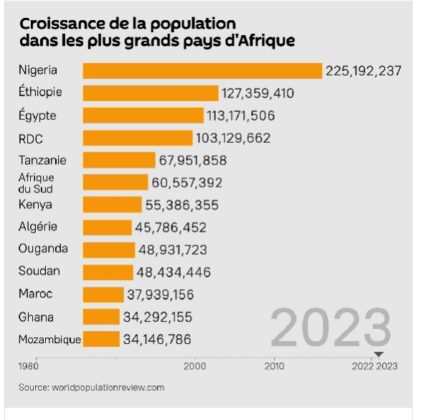 Classement : Top 10 des pays les plus peuplés d'Afrique - WMC